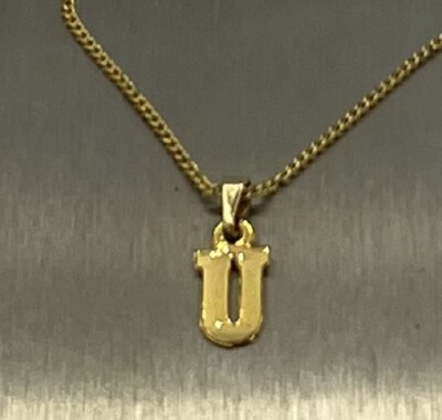 Elegant Necklace Letter U Chain Real Gold-Plated Name Necklace Thin ...