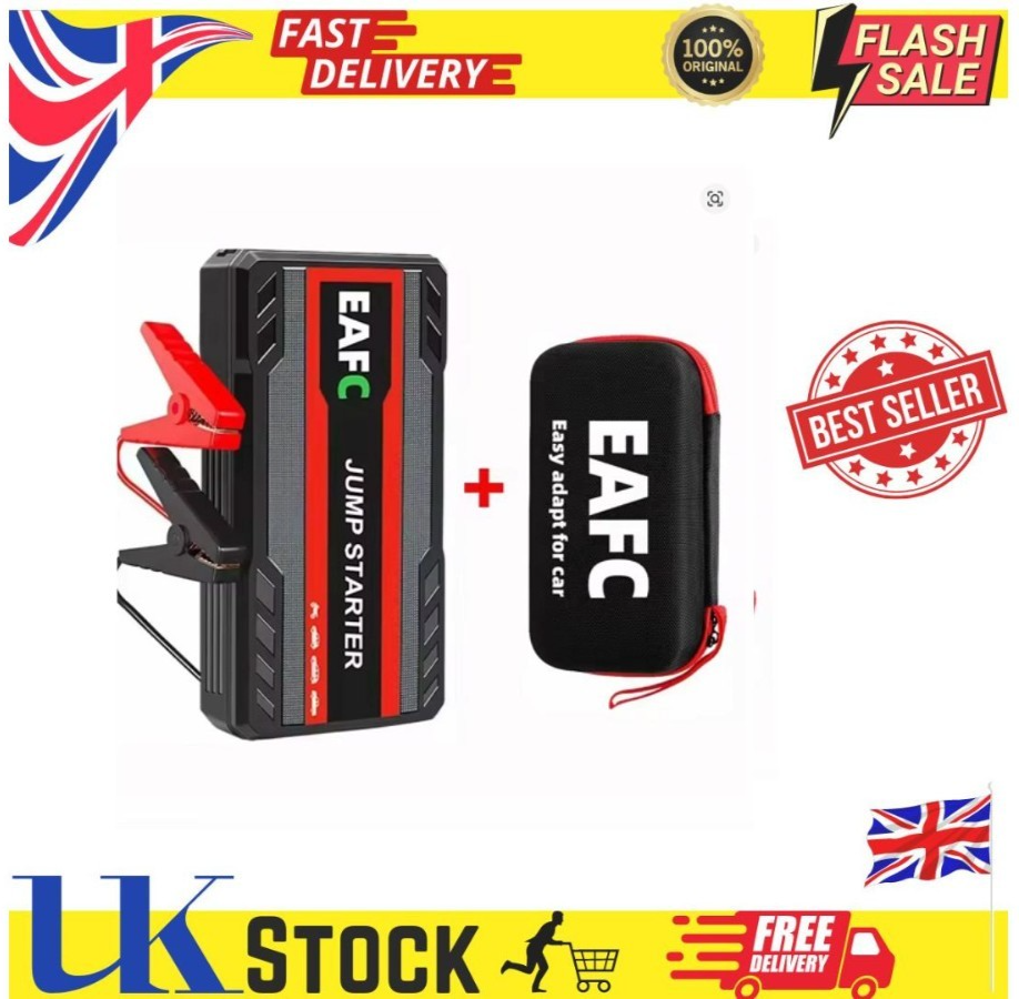 EAFC Portable 600A 12V Car Jump Starter & Power Bank – Auto Battery ...