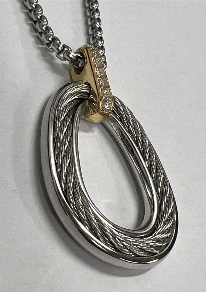 Stainless Steel Always Elegant Open Pendant Necklace | eBay