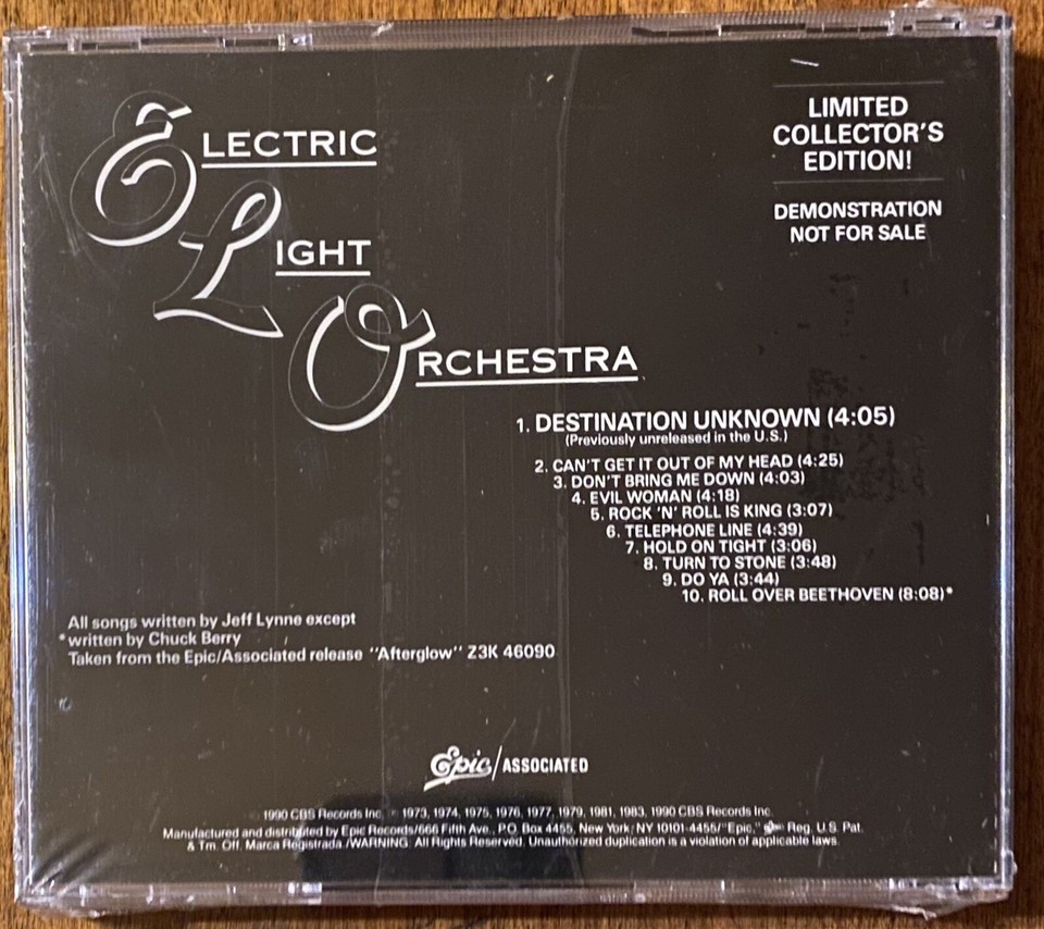 ELECTRIC LIGHT ORCHESTRA Destination Unknown 1990 US PROMO Only CD ...