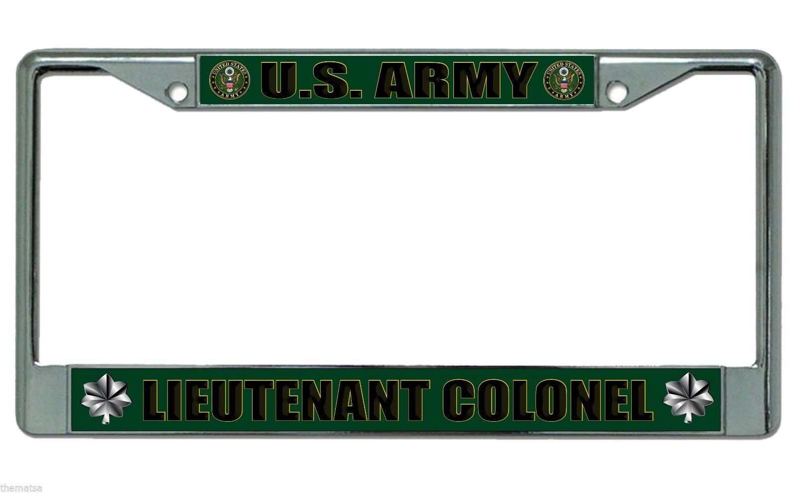 ARMY LIEUTENANT COLONEL CHROME METAL USA MADE LICENSE PLATE FRAME | eBay