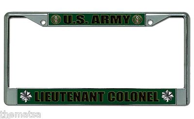 ARMY LIEUTENANT COLONEL CHROME METAL USA MADE LICENSE PLATE FRAME | eBay