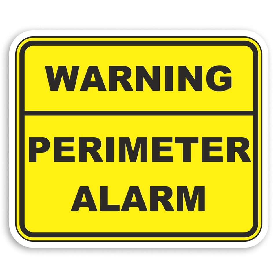 4 x 5cm Warning Perimeter Alarm Sign Vinyl Stickers - Security Sticker ...