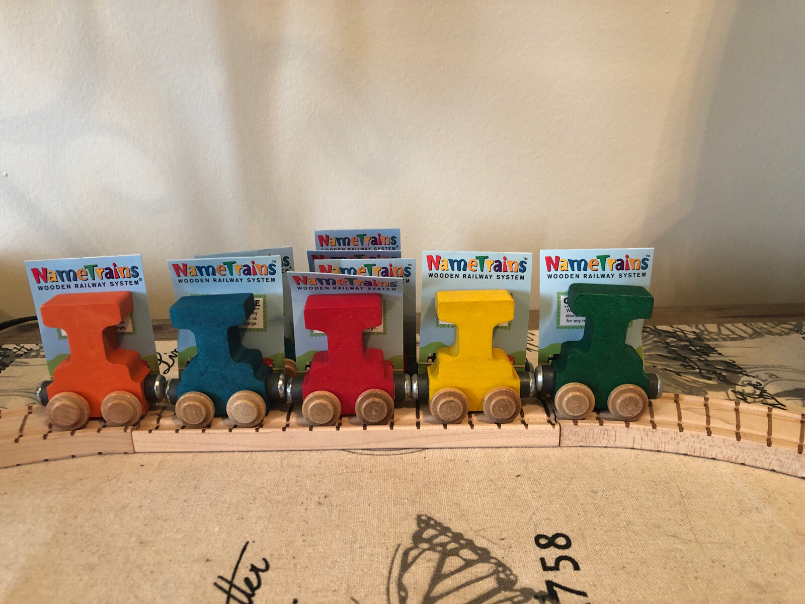 Maple Landmark Woodcraft Wooden Magnetic Letter I Name Train Comp Brio ...