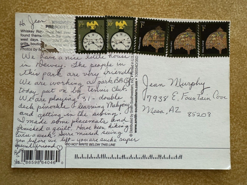 Postcard ~ Whiskey Row ~ Prescott ~ ARIZONA ~ MAILED with 5 Stamps | eBay