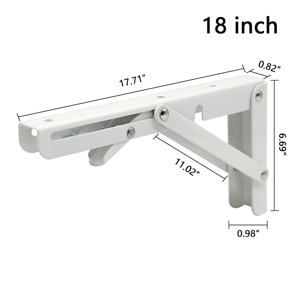 2 Pcs Folding Shelf Heavy Bracket Duty Wall Mounted Triangle Shelf 12 ...