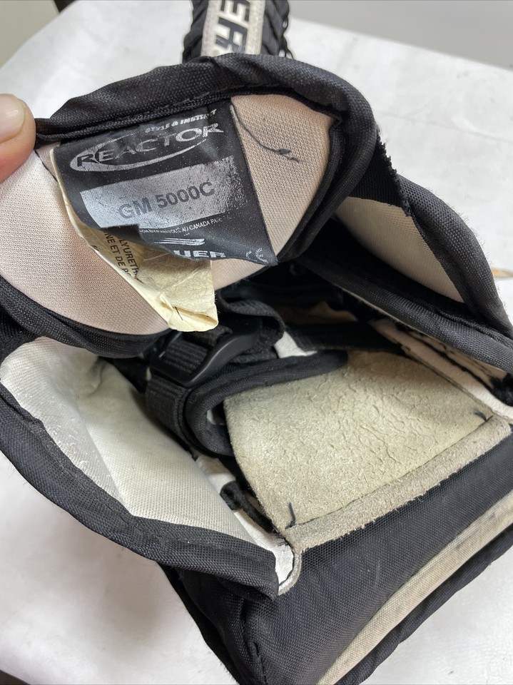 Bauer Reactor 5 SR Ice Roller hockey goalie Catch Glove Trapper Vintage ...