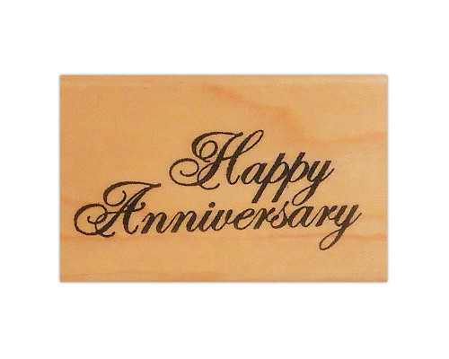 Happy Anniversary mounted rubber stamp, fancy script font, wedding CMS ...