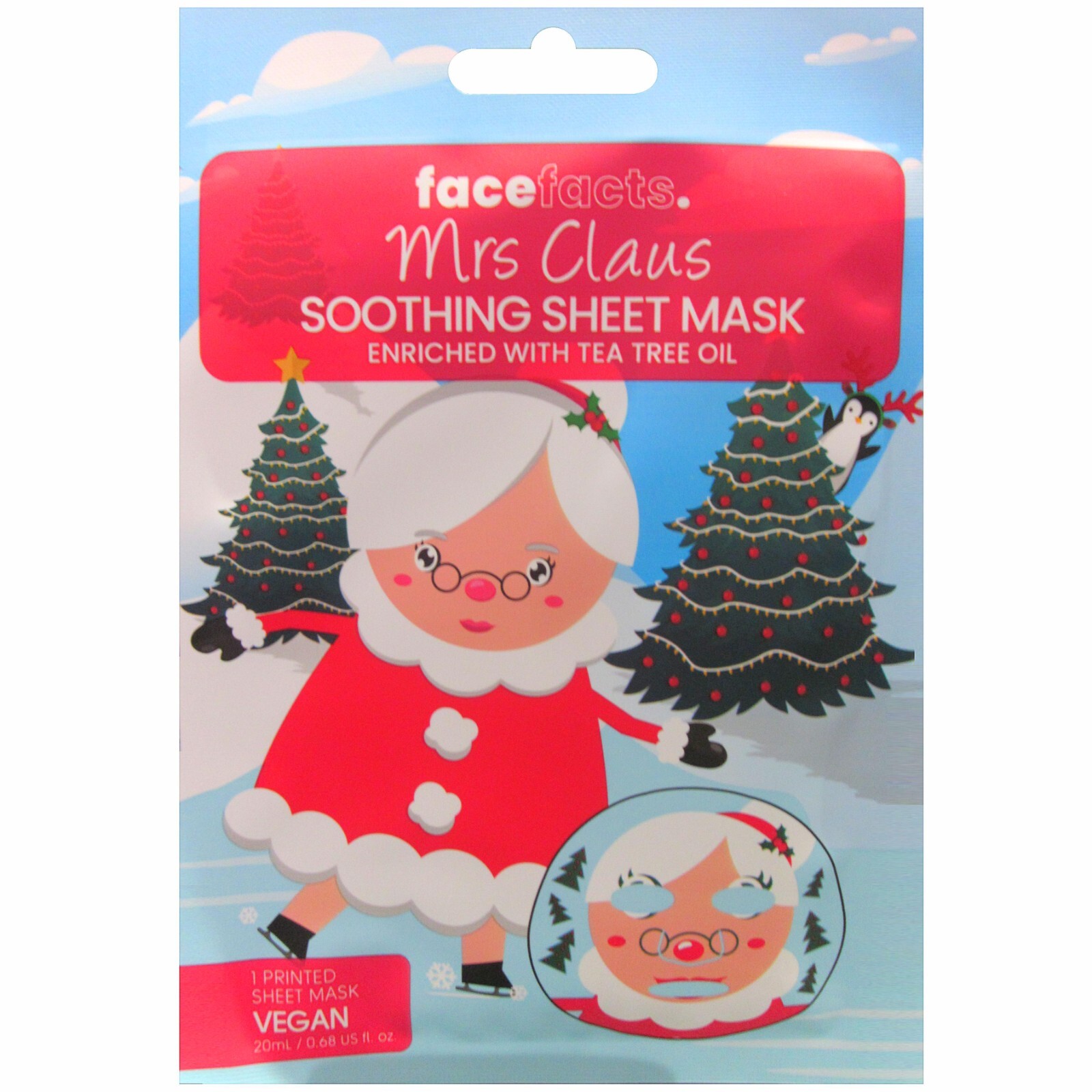 Christmas Design Printed Sheet Face Mask Girls Boys Womens Kids ...