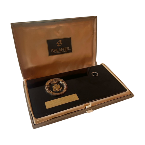 Vintage Sheaffer Pen J36 Desk Set 47136 U.S. Army Captain Robert W ...