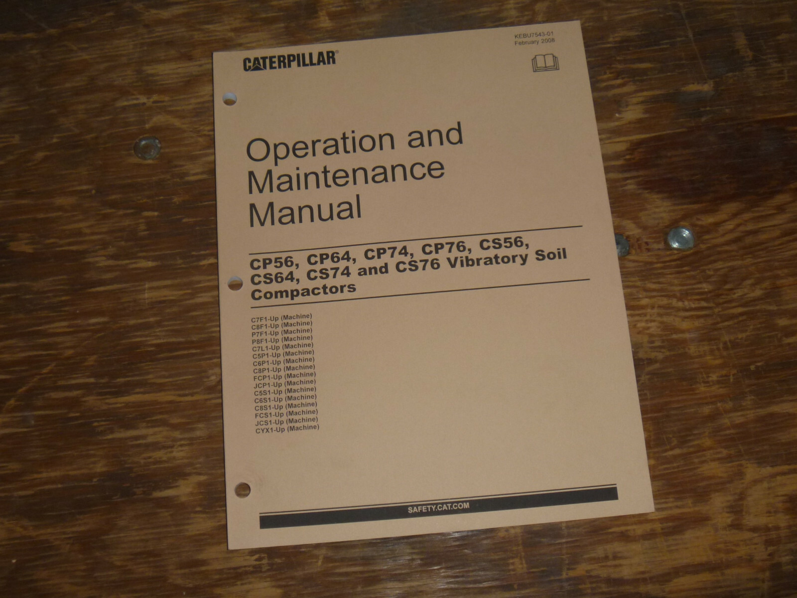 CAT Caterpillar CS64 Vibratory Compactor Owner Operator Maintenance ...