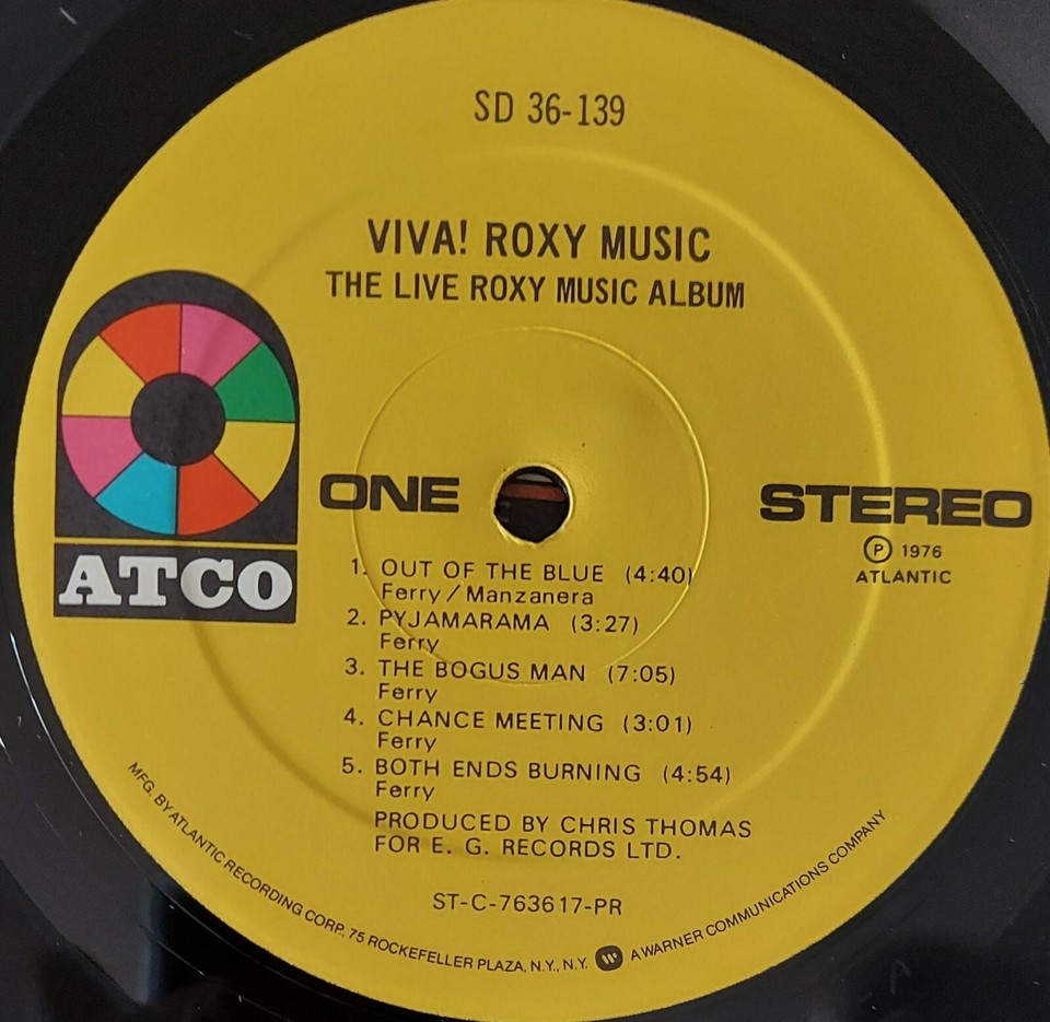 ROXY MUSIC PROMO LP VIVA! ROXY MUSIC: THE LIVE ROXY MUSIC ALBUM ATCO FERRY 1976 | eBay