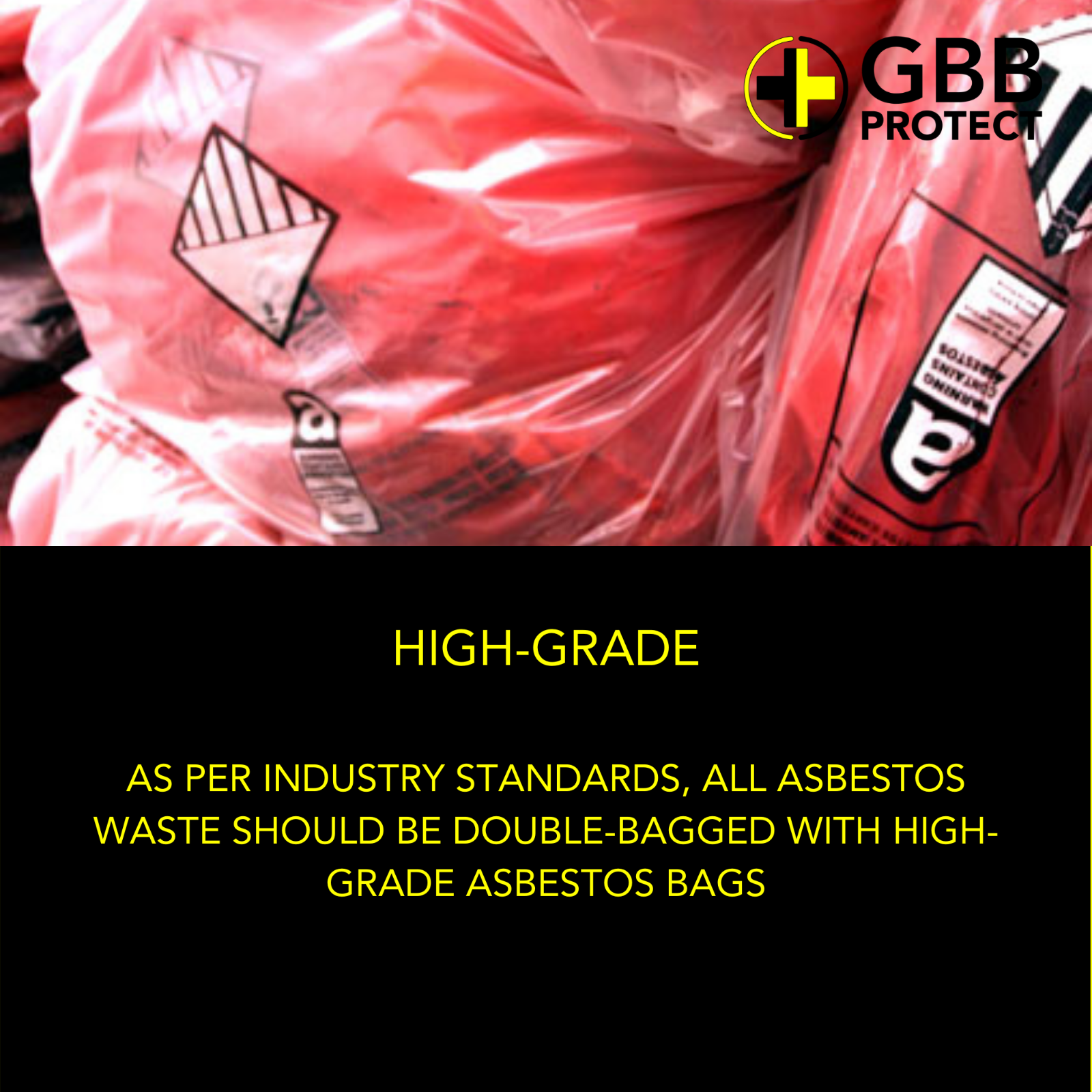 Asbestos Waste Sacks, Removal Rubbish Bags, Double Bagged, Fully UN ...