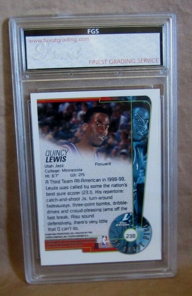 QUINCY LEWIS RC 1999-00 TOPPS CHROME ROOKIE CARD#238 FGS10!Utah Jazz F ...