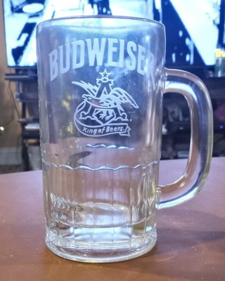 Vtg Budweiser Anheuser Busch w Eagle Etched Clear King of Beers Mug ...