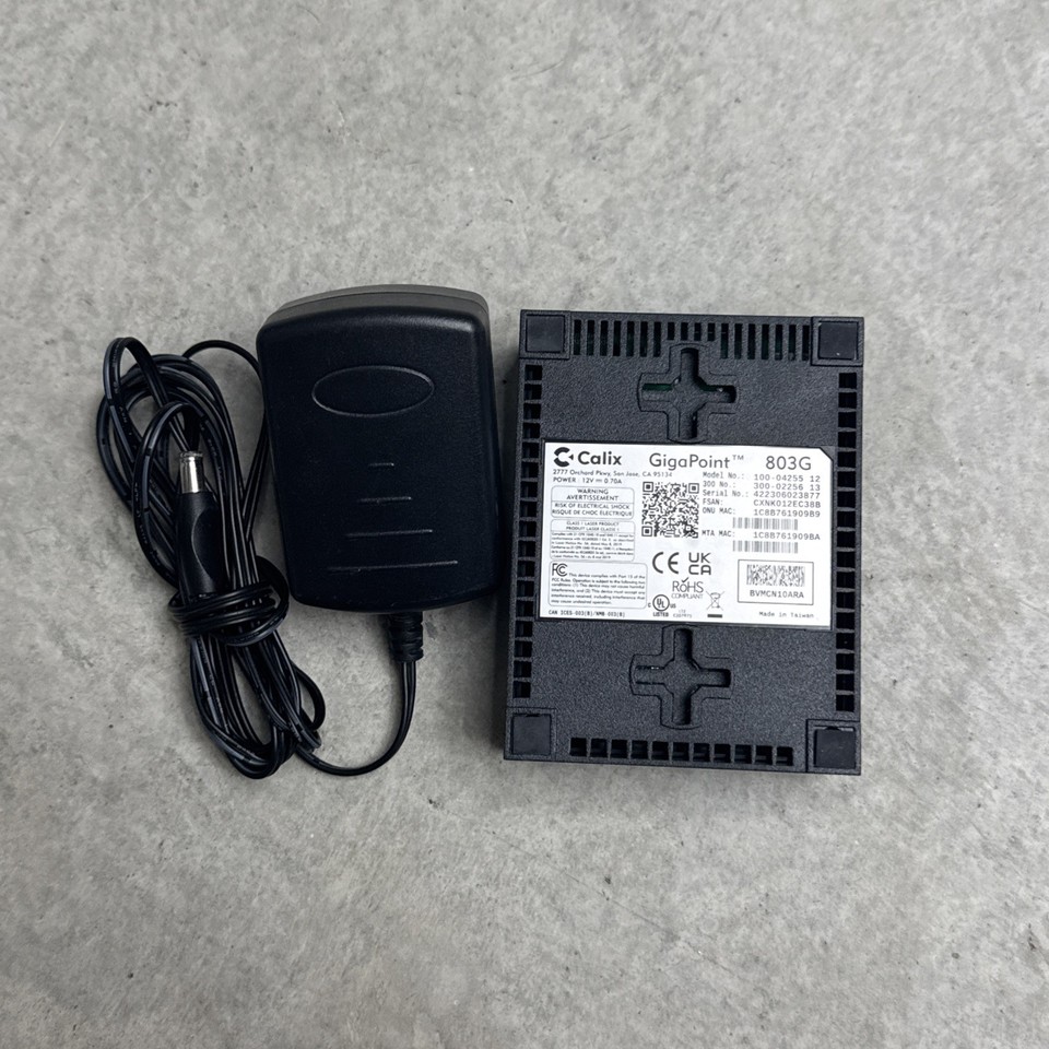 Calix 100-04255 GigaPoint 803G Fiber ONT Modem w/ Power Supply | eBay