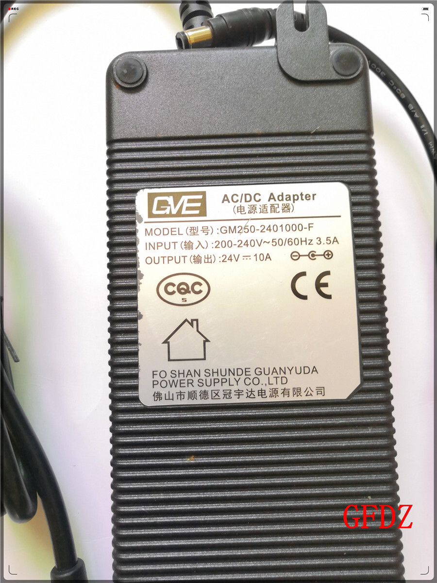 Genuine GVE GM250-2401000-F AC/DC Adapter 24V 10A Power Supply | eBay