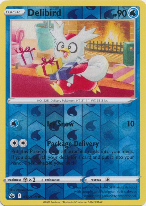 Reverse Holo Delibird 032/198 Chilling Reign Common Pokemon TCG | eBay