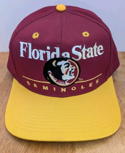 Florida State Seminoles Vtg Snapback Hat 1990's Maroon Gold Twins ...