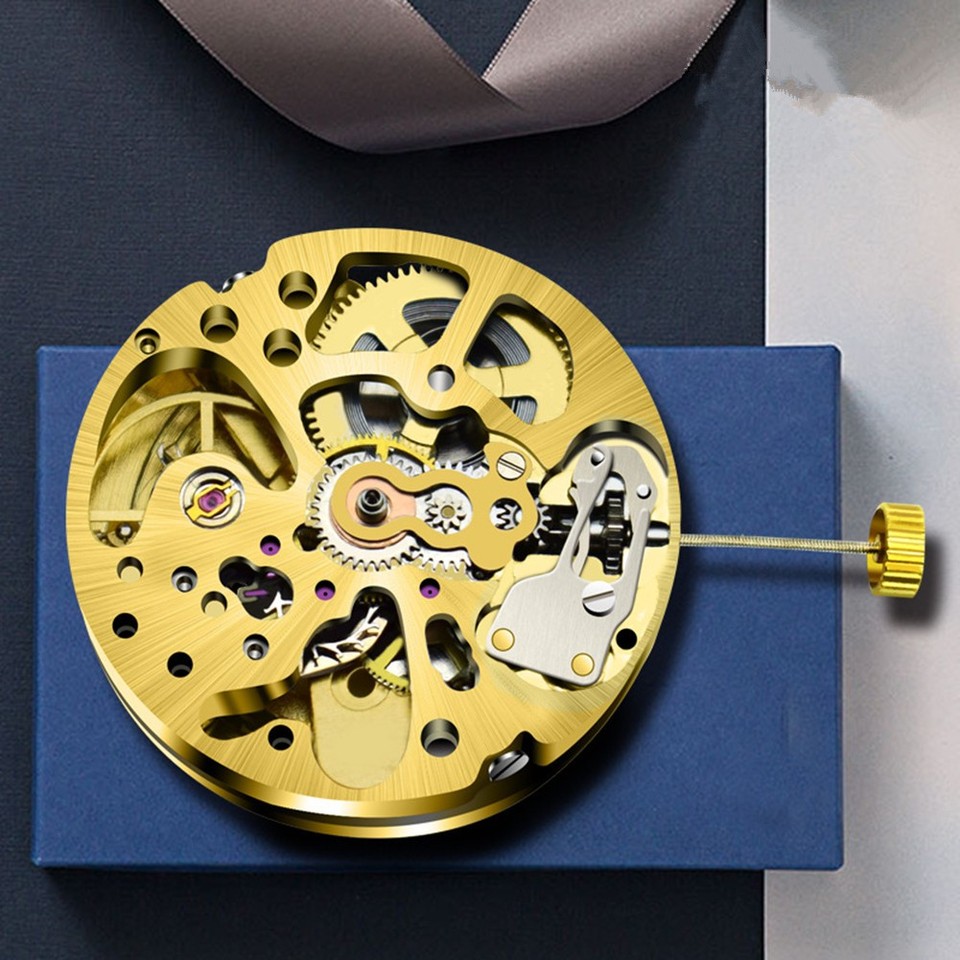 27mm 17-Jewel Skeleton Automatic Mechanical Watch Movement 5.96mm ...