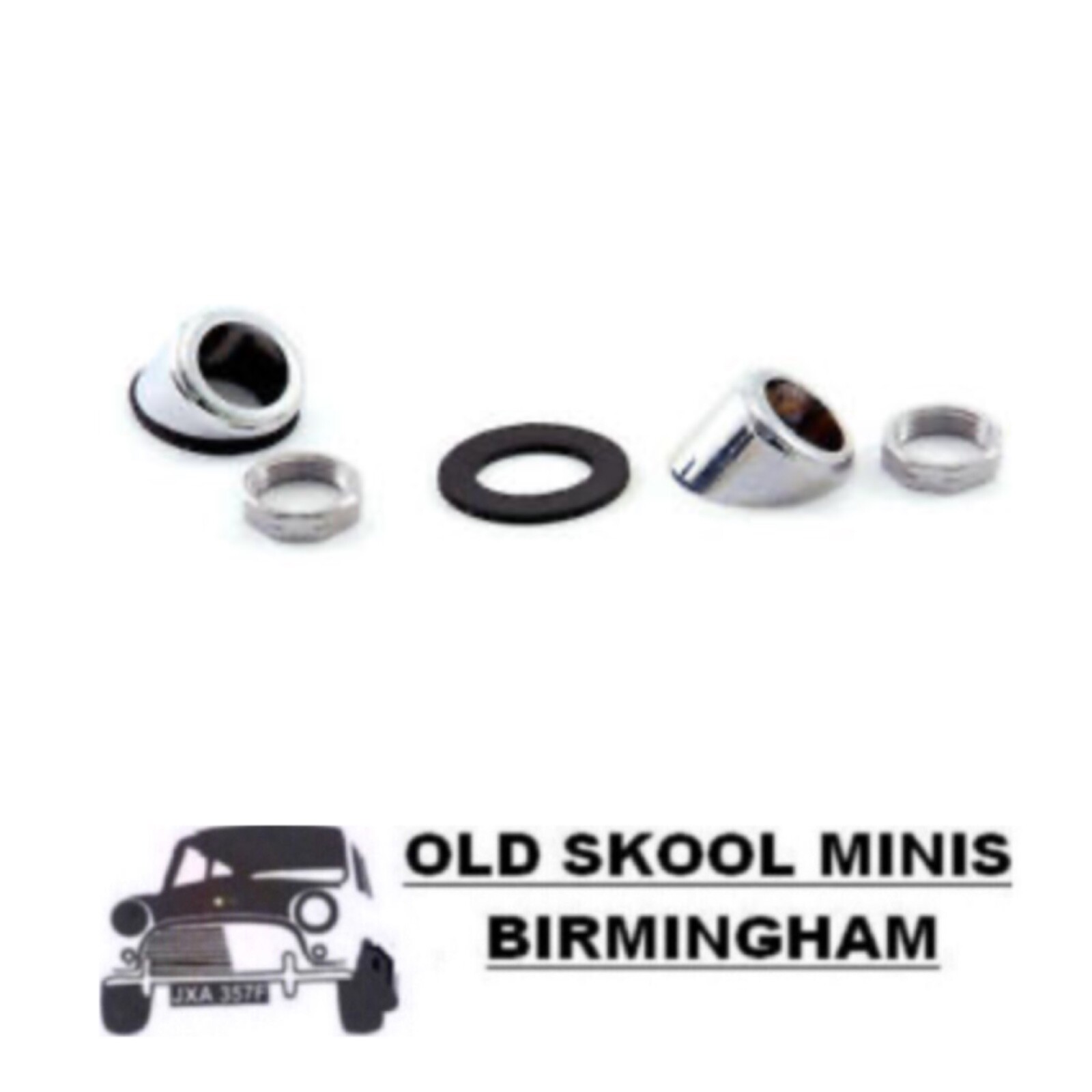 CLASSIC MINI CHROME WIPER WHEEL BOX BEZEL PLINTH KIT PAIR 37H7201 OR ...