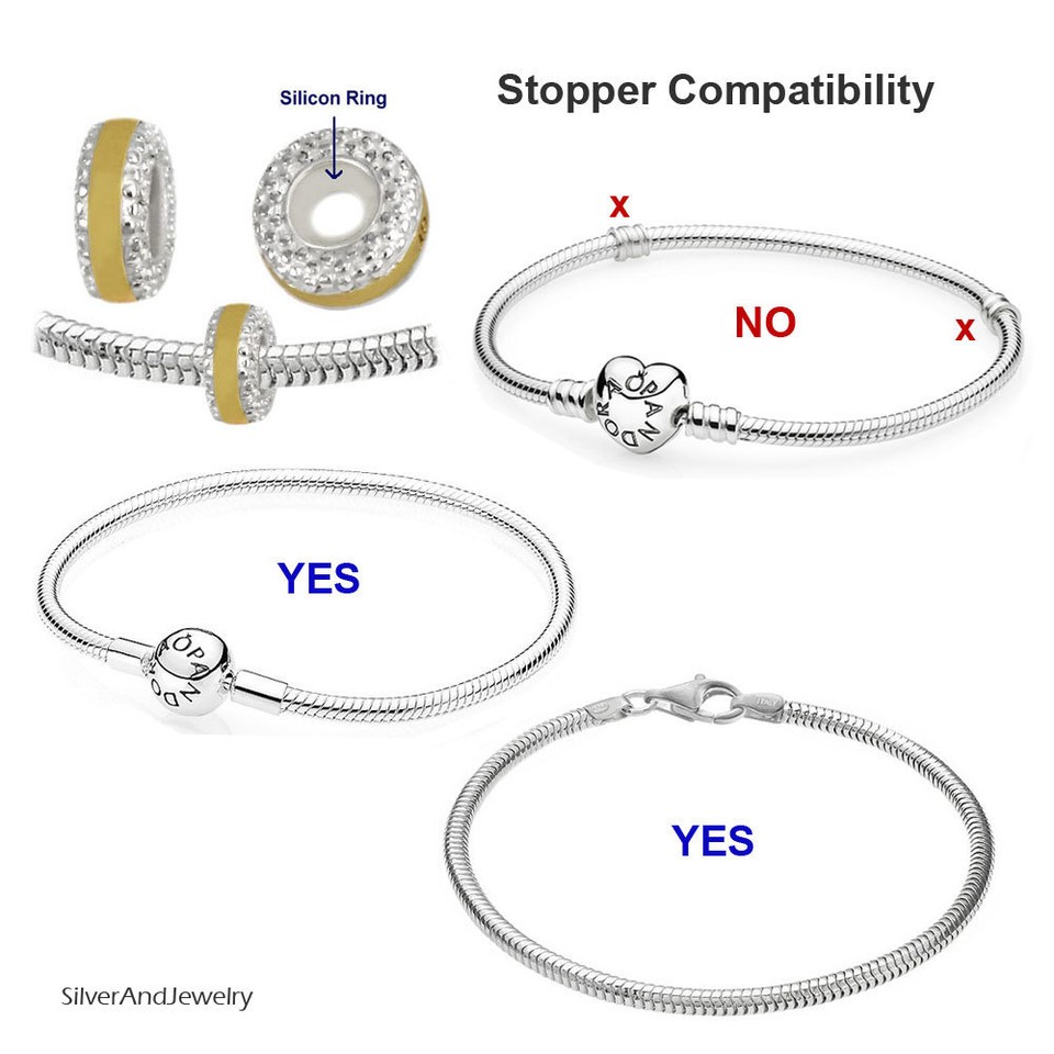 925 Sterling Silver Bead stoppers for 3 mm Chain Bracelets & Necklaces ...