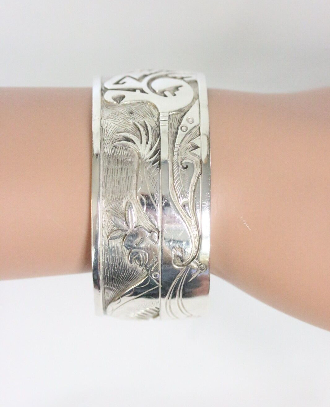 Sterling Silver Storyteller Bird Cuff Bracelet - Gem