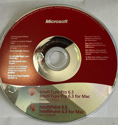 Microsoft IntelliPoint IntelliType Pro 6.3 Software, Windows / Mac CD ...