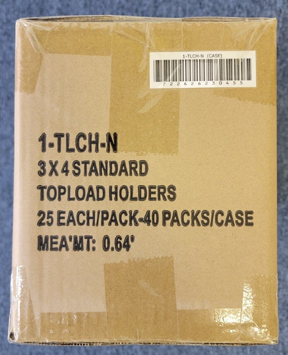 BCW Sealed Case 1000 3x4 Standard Topload Toploader Holders - Free ...