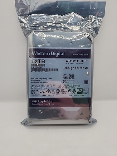 NEW Western Digital Purple Pro 12TB 3.5" SATA III Hard Drive WD121PURP ...