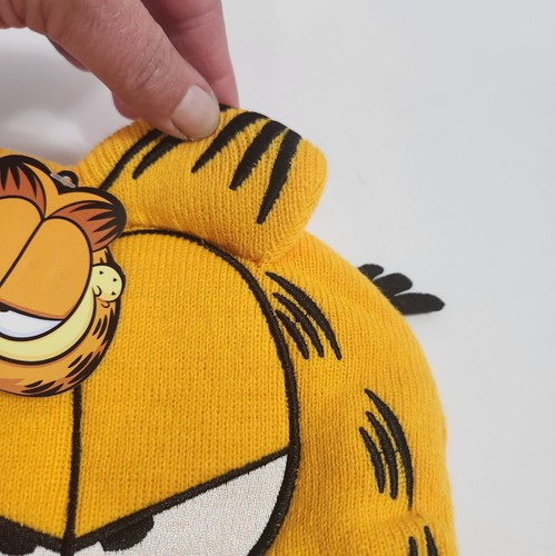NEW! GARFIELD Classic Comic Cuff Beanie With 3D Whiskers & Ears! Adult ...