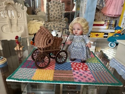 1:12 scale dollhouse miniature Artisan cross-stitch rug or blanket | eBay