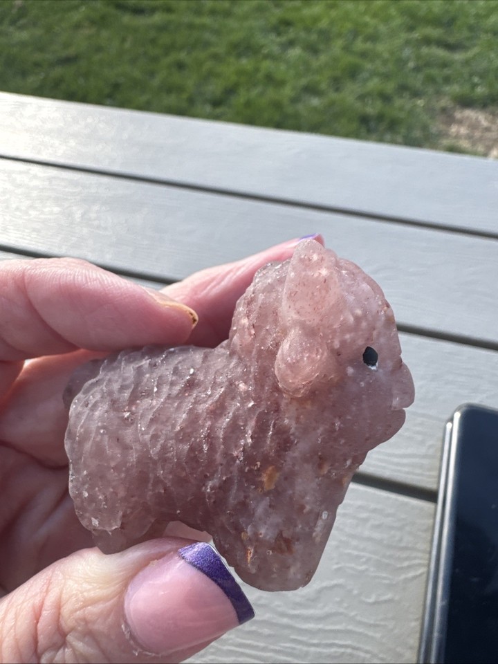 Strawberry Quartz Highland Cow Crystal Carving 92 Grams | eBay