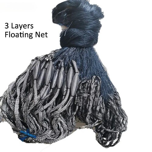 Floating Fishing Net Fish Trap 3 Layers Gill Net Tackle Outdoor Fishing ...