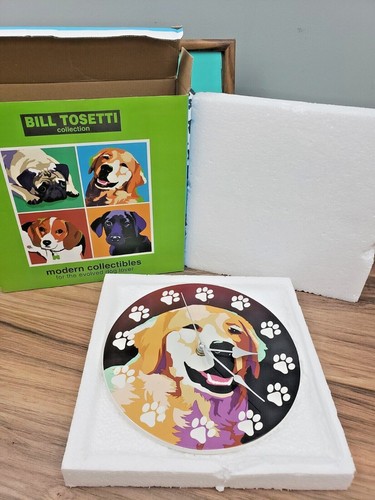 Bill Tosetti Collection Yellow Lab Wall Clock #15359 Ceramic | eBay