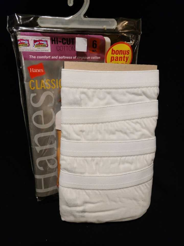 Hanes Classics Women's Panties 12 Pair High Cut Cotton White Underwear ...