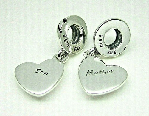 Authentic PANDORA 925 Ale Mother & Son Love Heart Charm Pendant ...