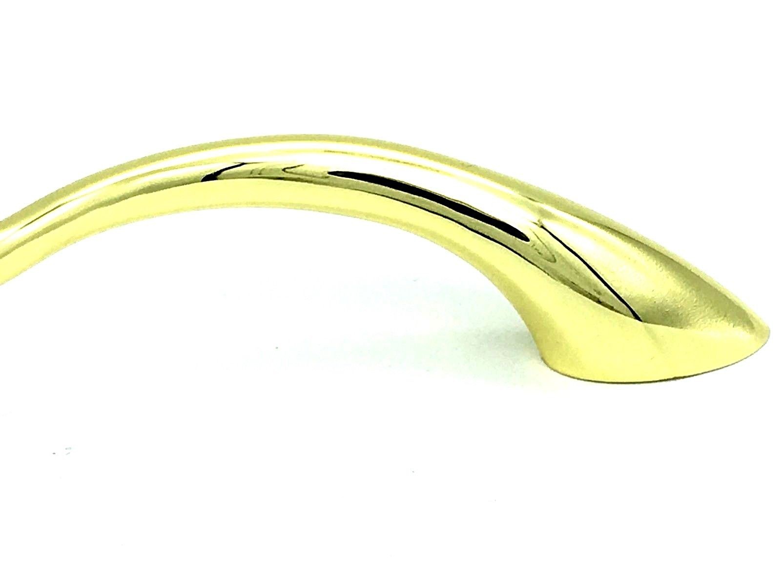WAVY HANDLES 128mm polished brass cupboard door cabinet drawer pull ...