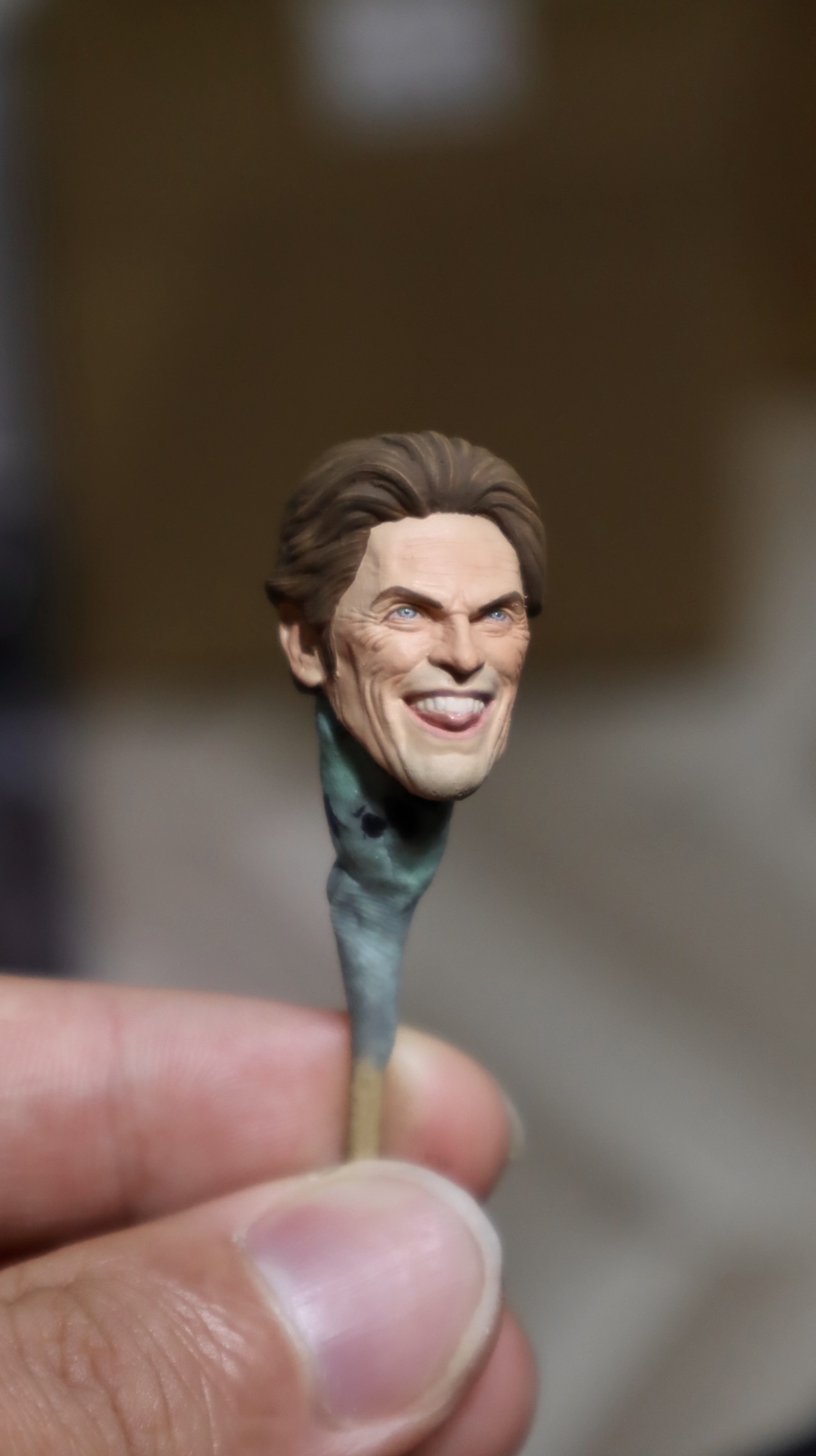 1/12 Painted Willem Dafoe Evil Green Goblin Head Carved Fit SHF Action ...