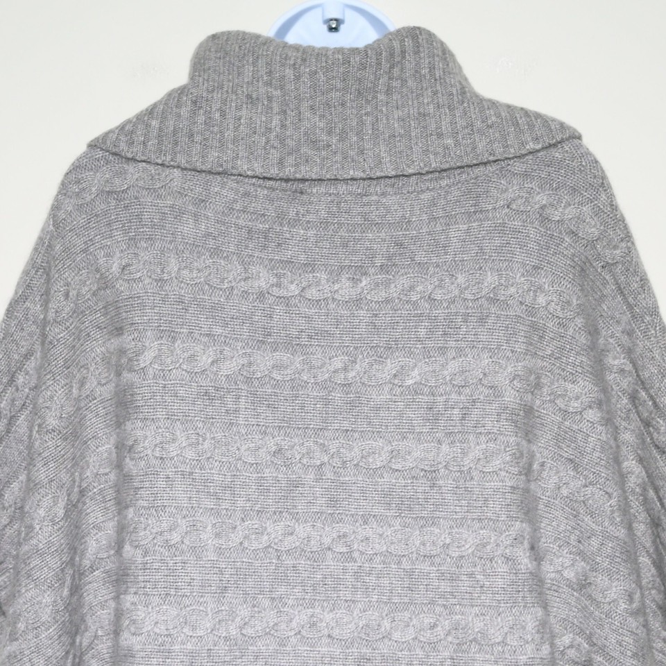 NEIMAN MARCUS - Gray 100% Cashmere Cable Knit Cowl Neck Sweater - Women ...
