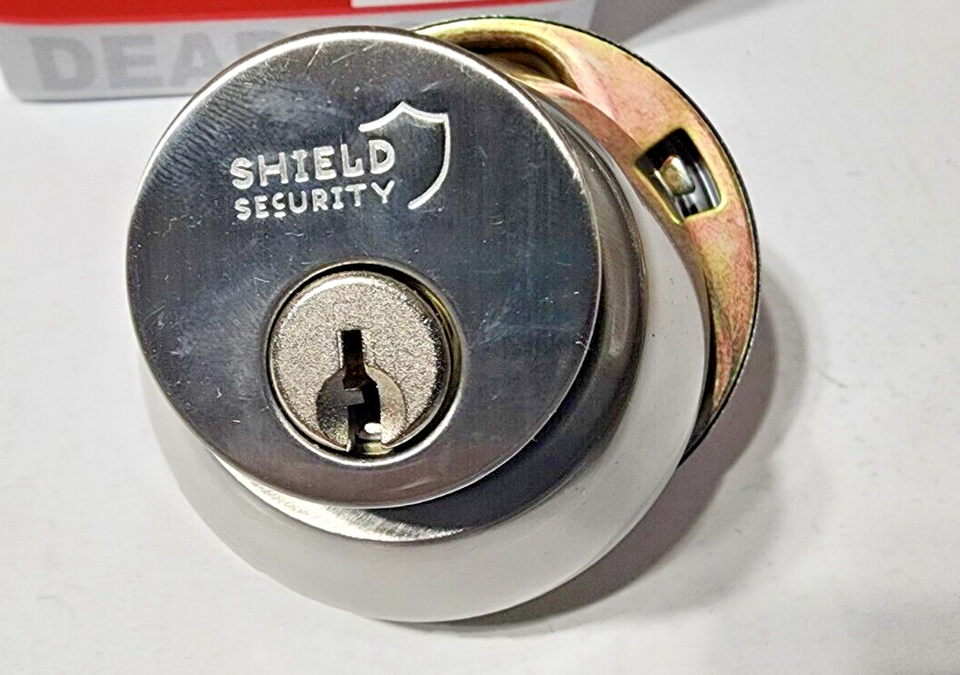 Shield Security DEADBOLT Single Cylinder Lockset Door Lock Satin Nickle ...