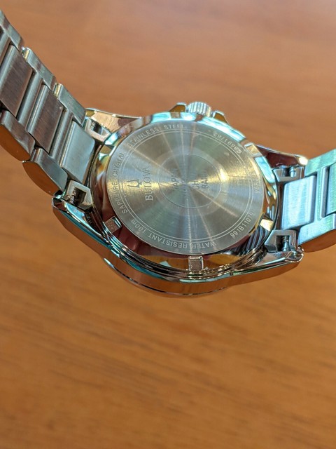 Bulova Marine Star Midnight Blue Mother of Pearl Diamond Dial Ladies ...