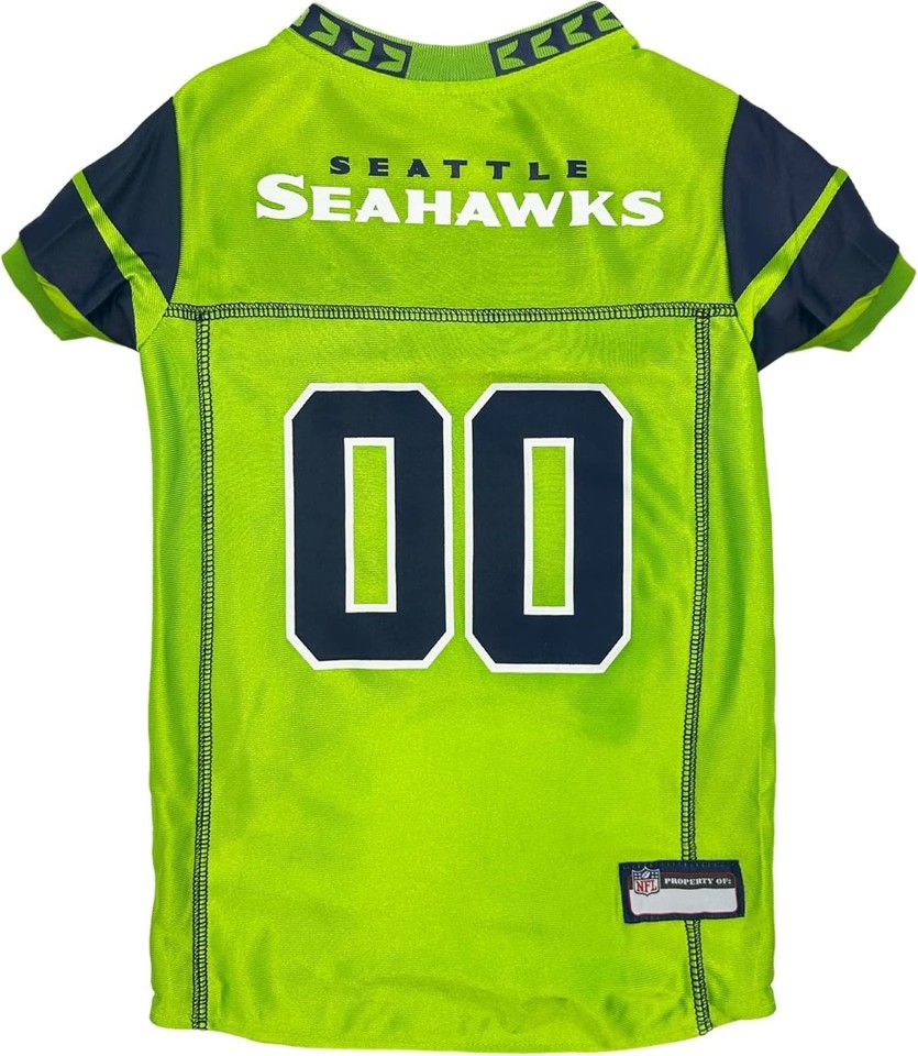 NFL Seattle Seahawks Color Rush Dog Jersey, Medium, Green, Striped ...