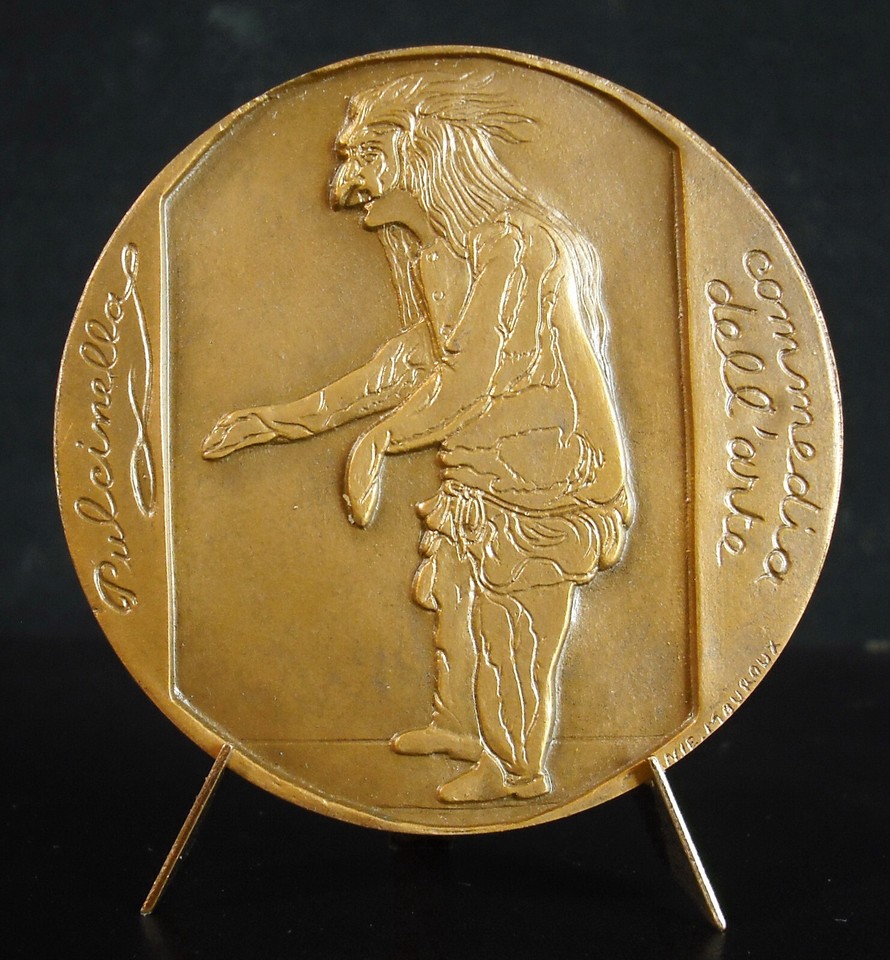 Médaille Carle Charles André van Loo polichinelle Comédia Dell' Arte ...