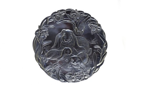 Vintage Arthur Court Pewter Round Serving Tray Platter Bunny Rabbit 12. ...