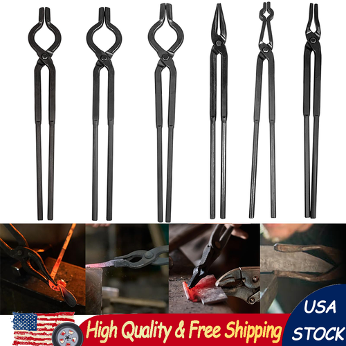 Beginner Blacksmith Tongs Forge Tong Tools Flat Jaw,Pick Up,Scroll,V ...