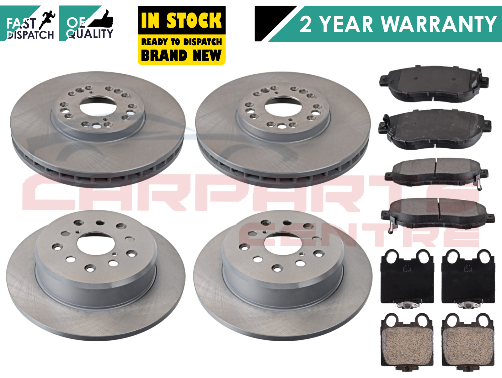 FOR LEXUS IS200 IS300 2.0 3.0 1999-2005 FRONT REAR BRAKE DISCS PADS SET ...