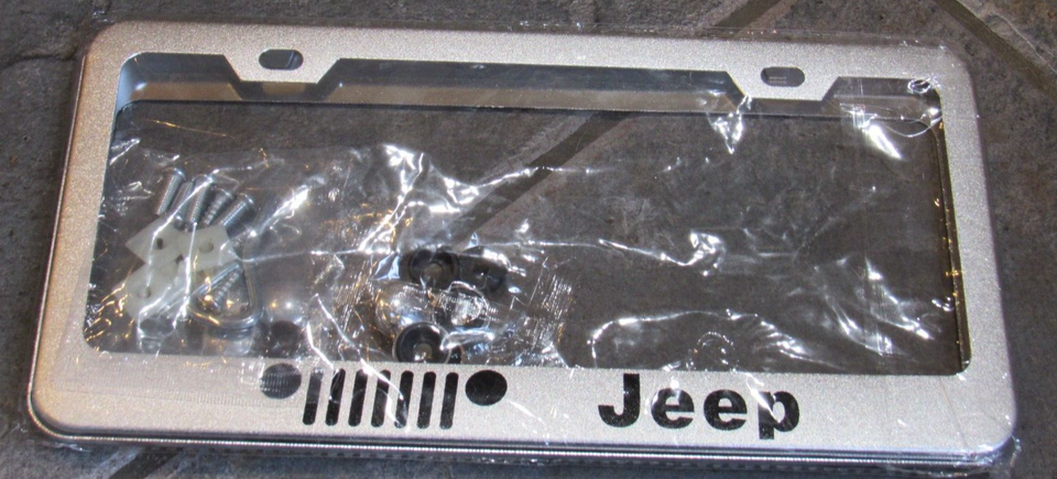 New in package Jeep License Plate Frame Metal Universal Fit Pair w ...