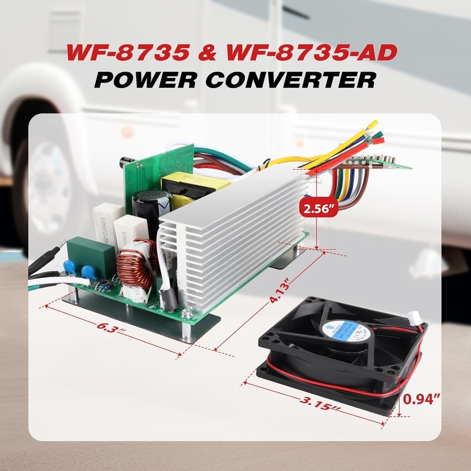 WFCO WF-8735-AD 600W 35A 105-130VAC CONVERTER MAIN BOARD ASSEMBLY *D20 ...