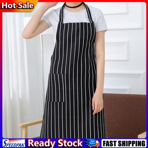 Stripe Bib Apron Oilproof Waterproof Chef Overalls Breathable for ...